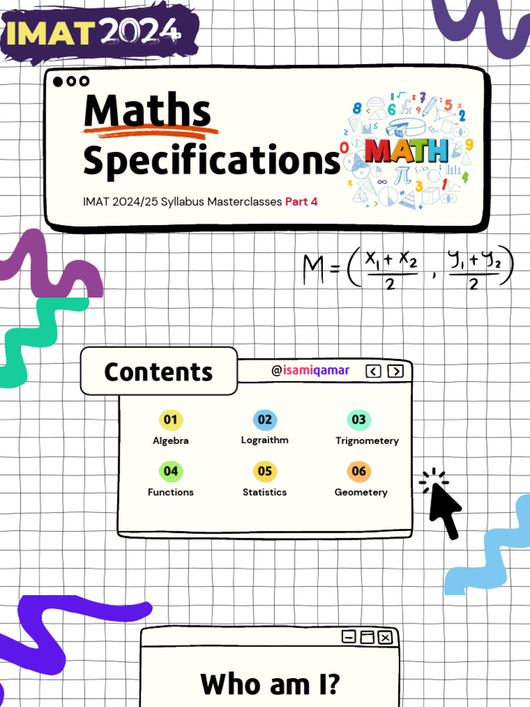 IMAT Maths Specifications 242025 Sami Qamar | PDF | Trigonometric Functions | Logarithm