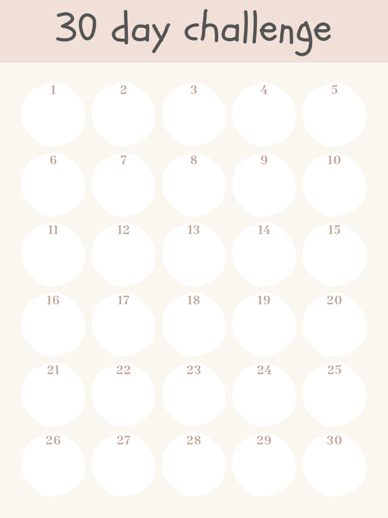 Clean and Elegant 30 Day Challenge Sheet | PDF