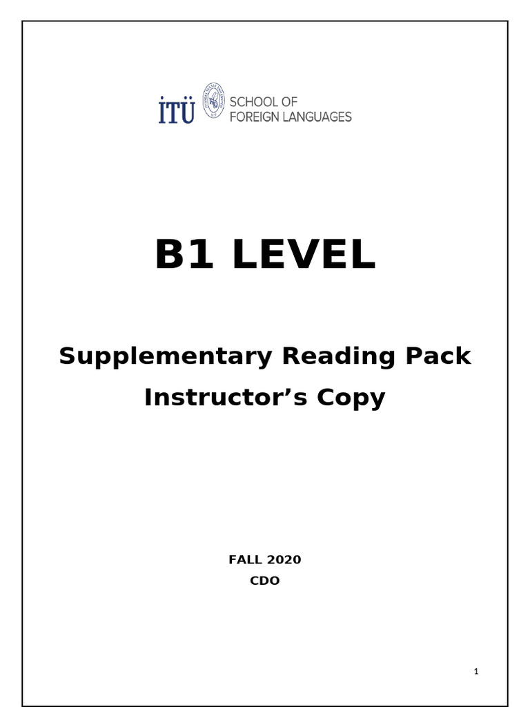 Supplementary Reading Pack - With Answer Key | PDF | Elevator ...