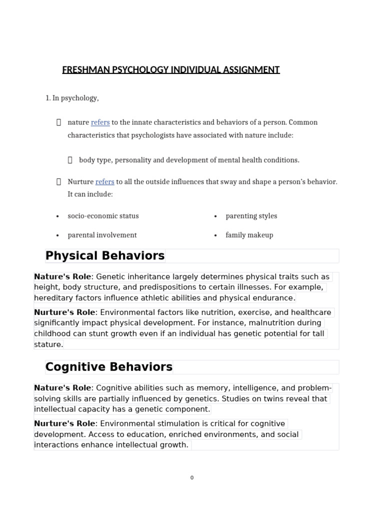 Bezawit | PDF | Nature Versus Nurture | Self Concept