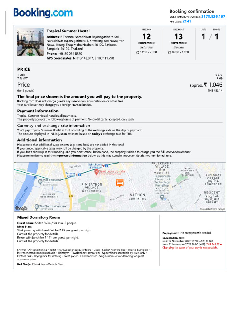 Bangkok Accomodation | PDF