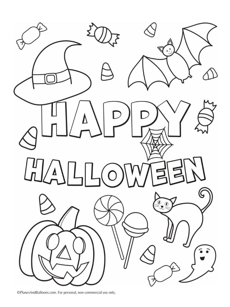 Happy Halloween Coloring Page | PDF