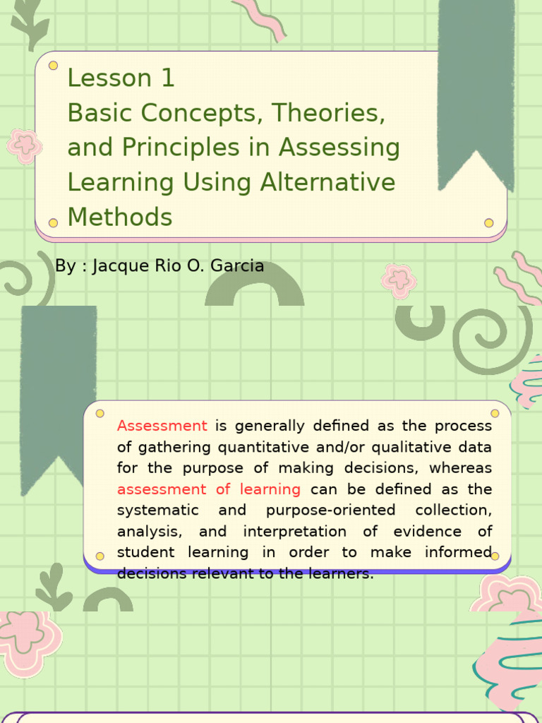 Assessment-Lesson-1 | PDF | Educational Assessment | Learning