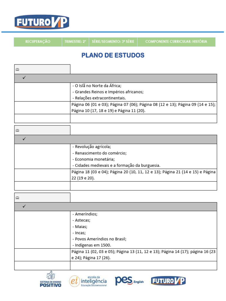 Pe Ex - Revisao.rec Historia 3a Serie 2tri | PDF