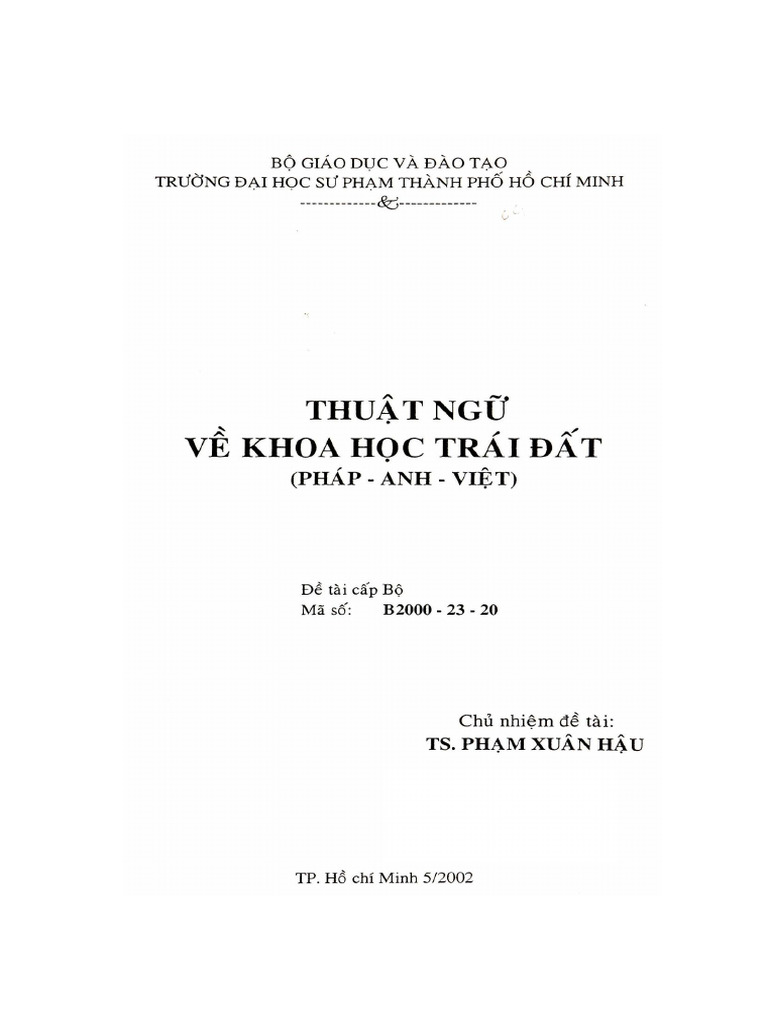 Tailieuchung NKKH Thuat Ngu Ve Khoa Hoc Trai Dat Pahap Anh Viet 7212 | PDF