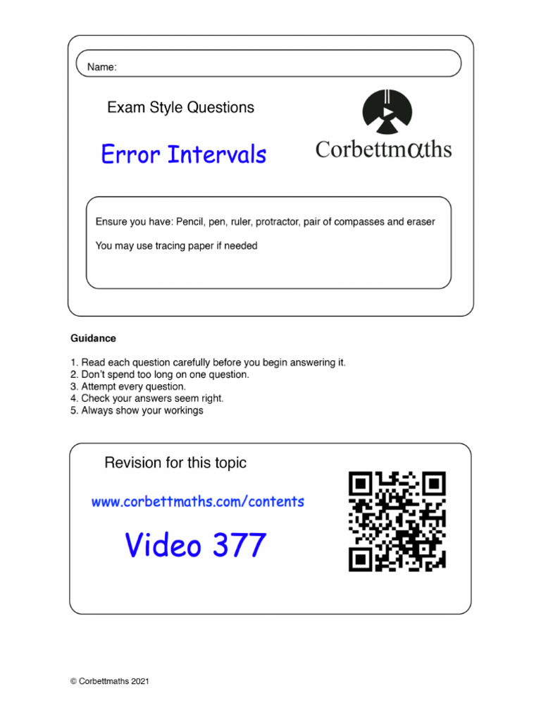Error Intervals Practice Questions - Error-Intervals-Practice-Questions ...
