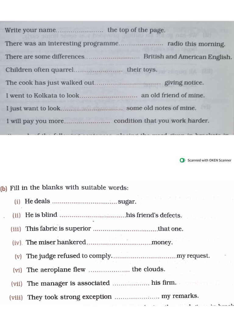 Preposition Questions | PDF