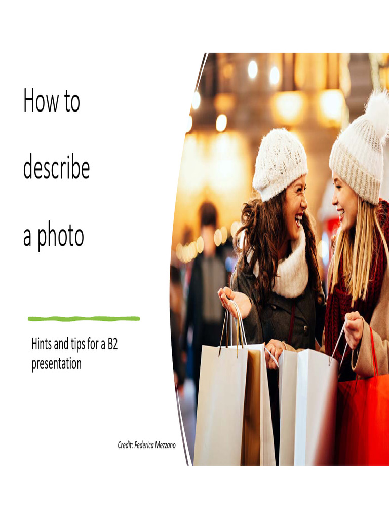 How To Describe A Photo B2 | PDF | Grammar | Linguistics