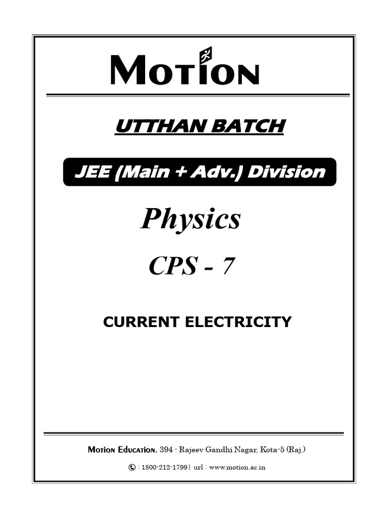 CPS-7 Current Electricity Questions | PDF | Voltage | Resistor