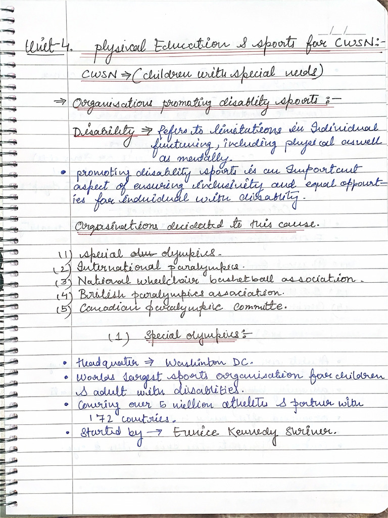 Sports and PHE for CWSN class 12 | PDF