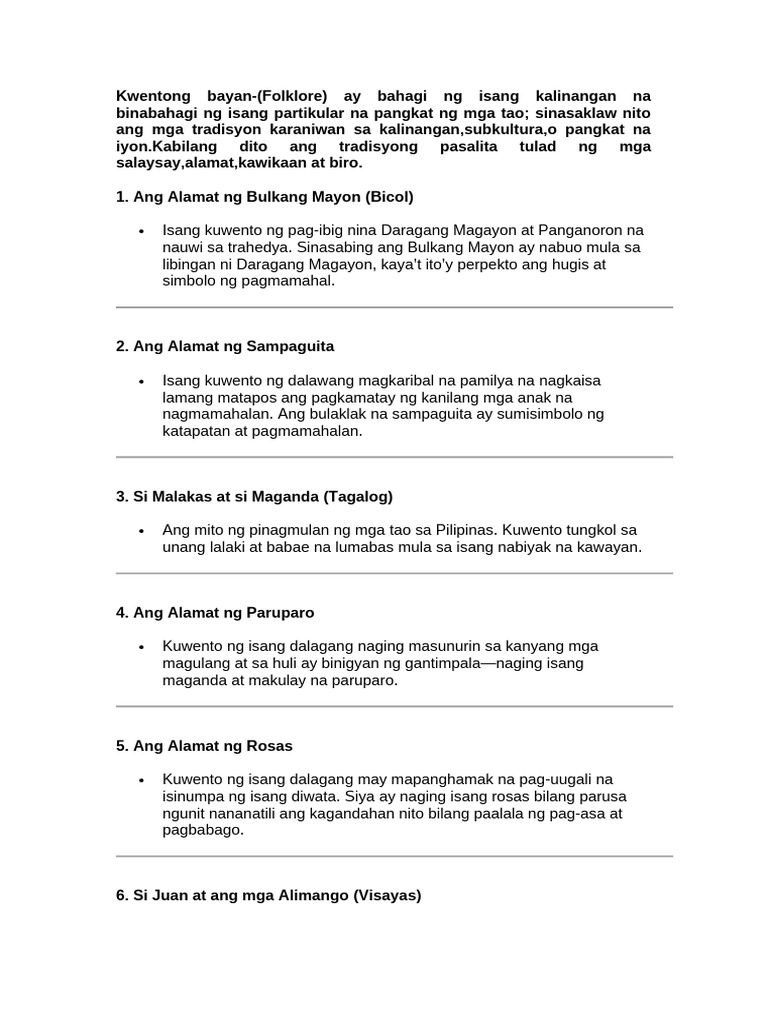 Kwentong Bayan | PDF