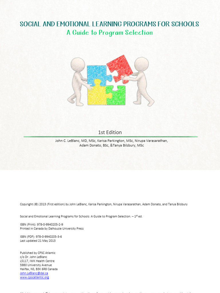 Social Emotional Learning SEL Programs F | PDF | Randomized Controlled ...