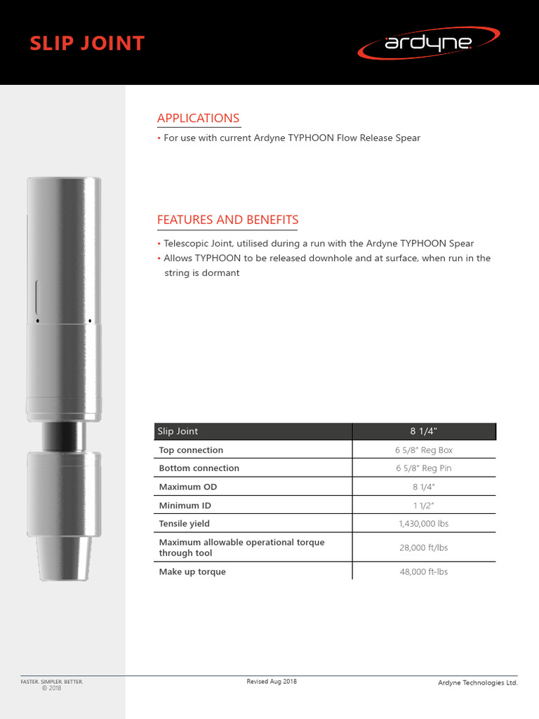 Slip Joint Data Sheet | PDF