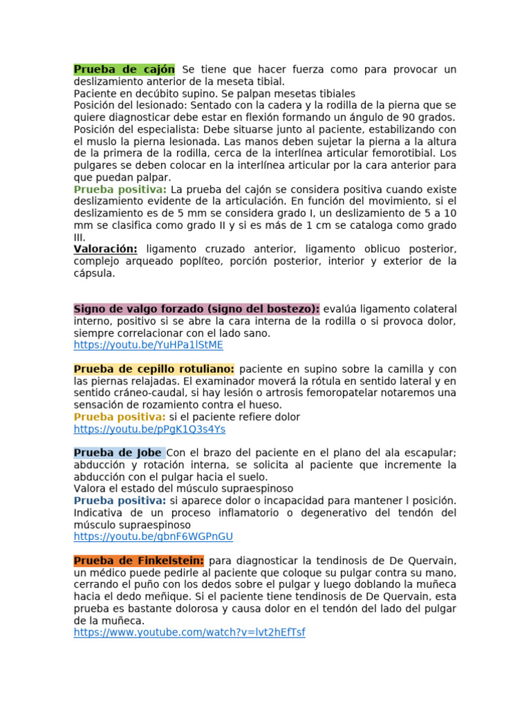 Pruebas Musculares | PDF | Rodilla | Anatomía humana