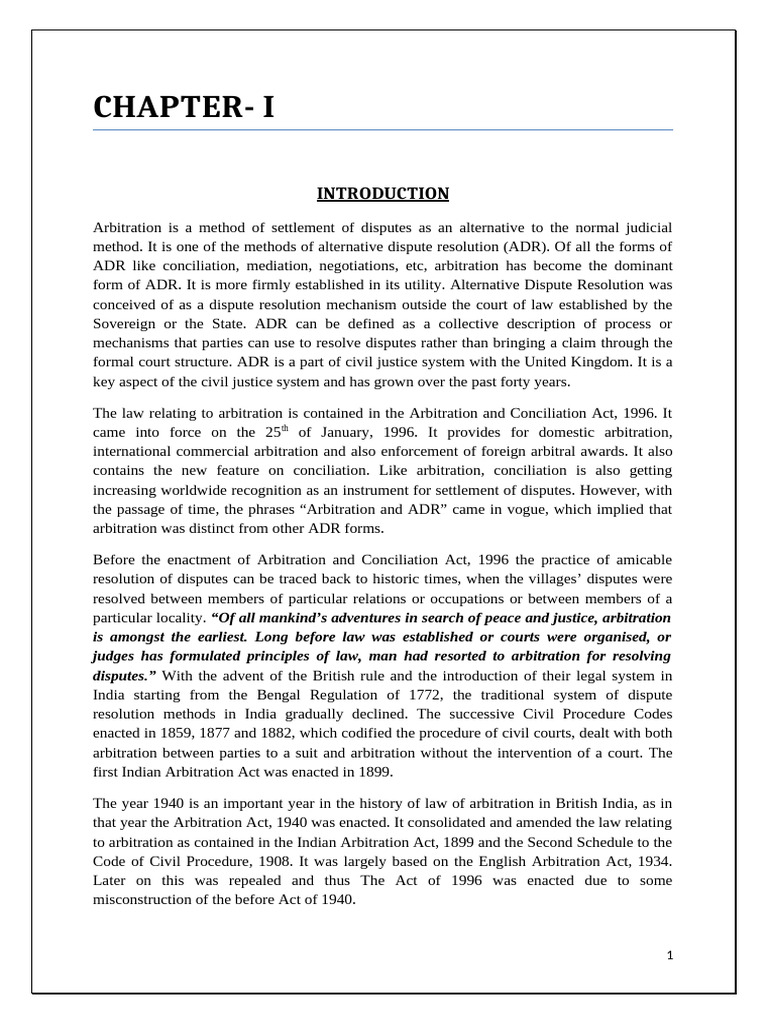 Overview of Arbitration and ADR in India | PDF | Alternative Dispute Resolution | Dispute Resolution