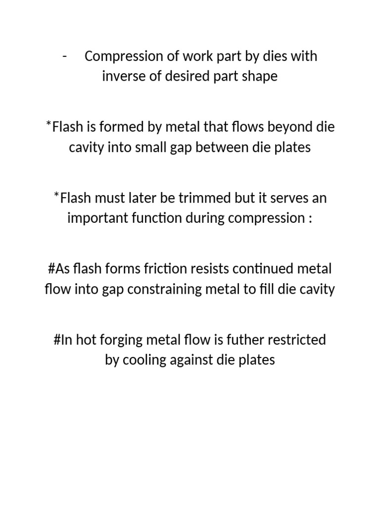 Compression of Work Part by Dies With Inverse of Desired Part Shape | PDF