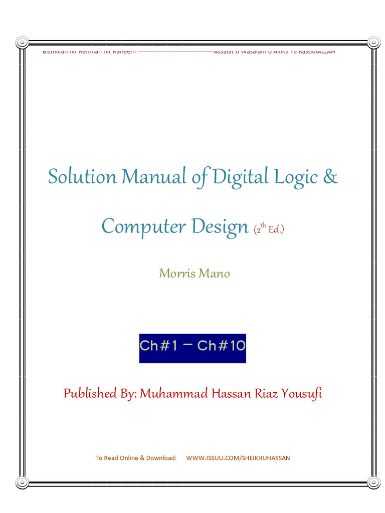 Solution Manual of Digital Logic and Computer Design by M. Moris2nd Ed | PDF | Mathematical ...