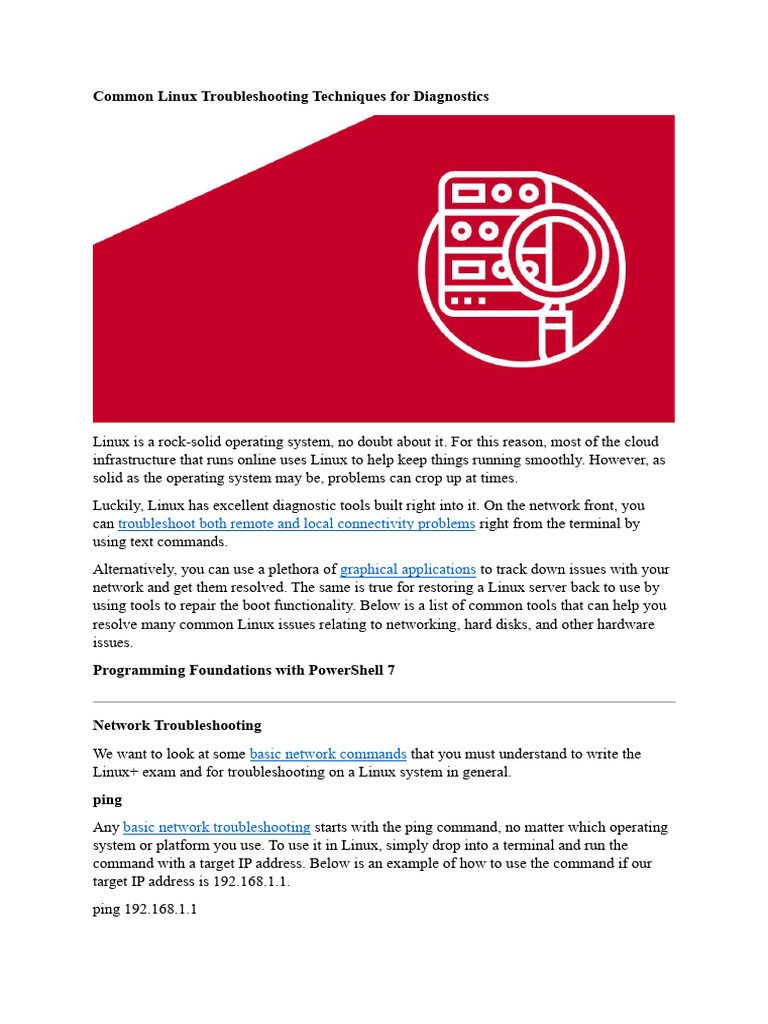Common Linux Troubleshooting Techniques For Diagnostics | PDF | Domain Name System | Computer ...
