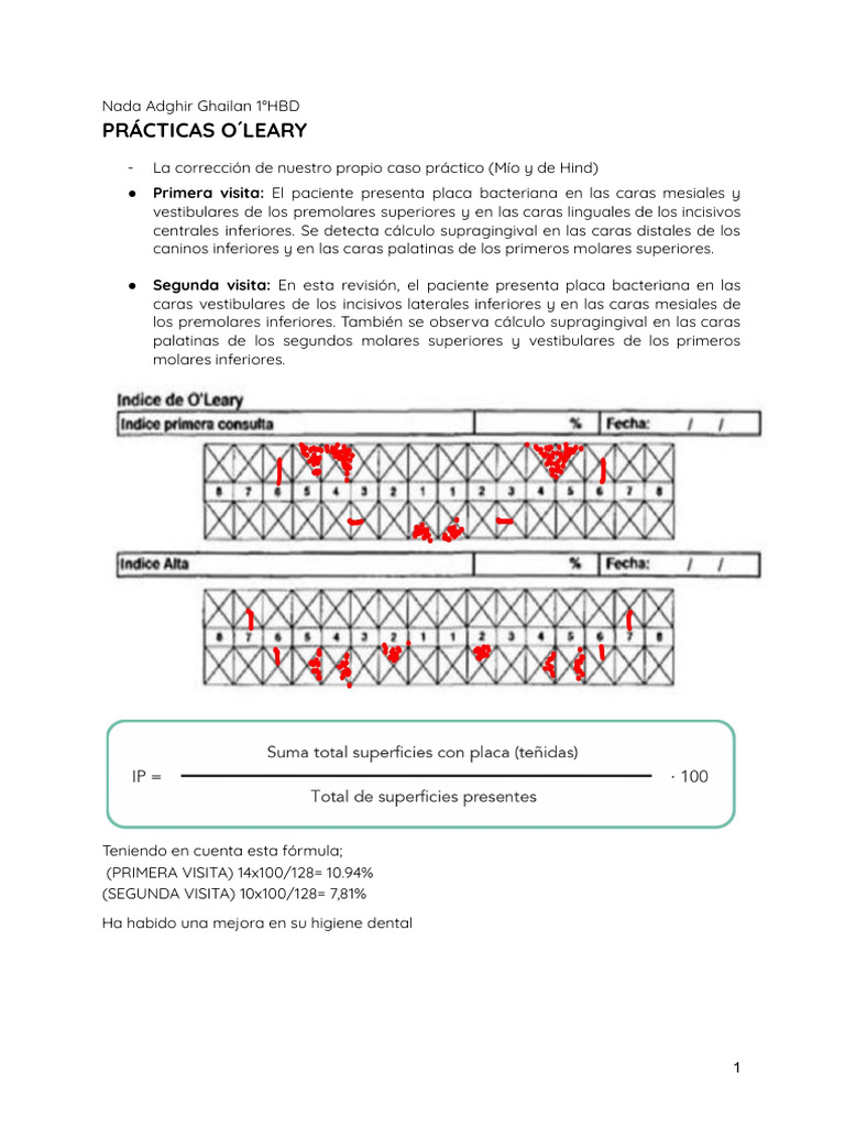 Tarea Indice de o Leary | PDF | Odontología | Ramas de Odontología