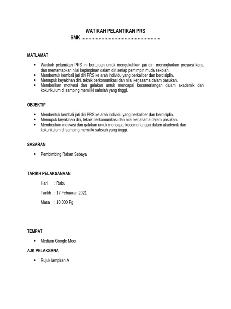 KK Watikah PRS | PDF