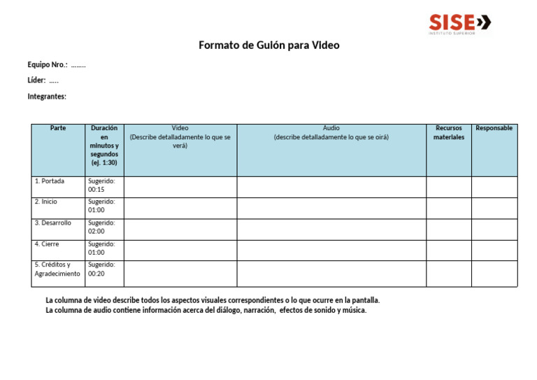 Formato de Guión | PDF