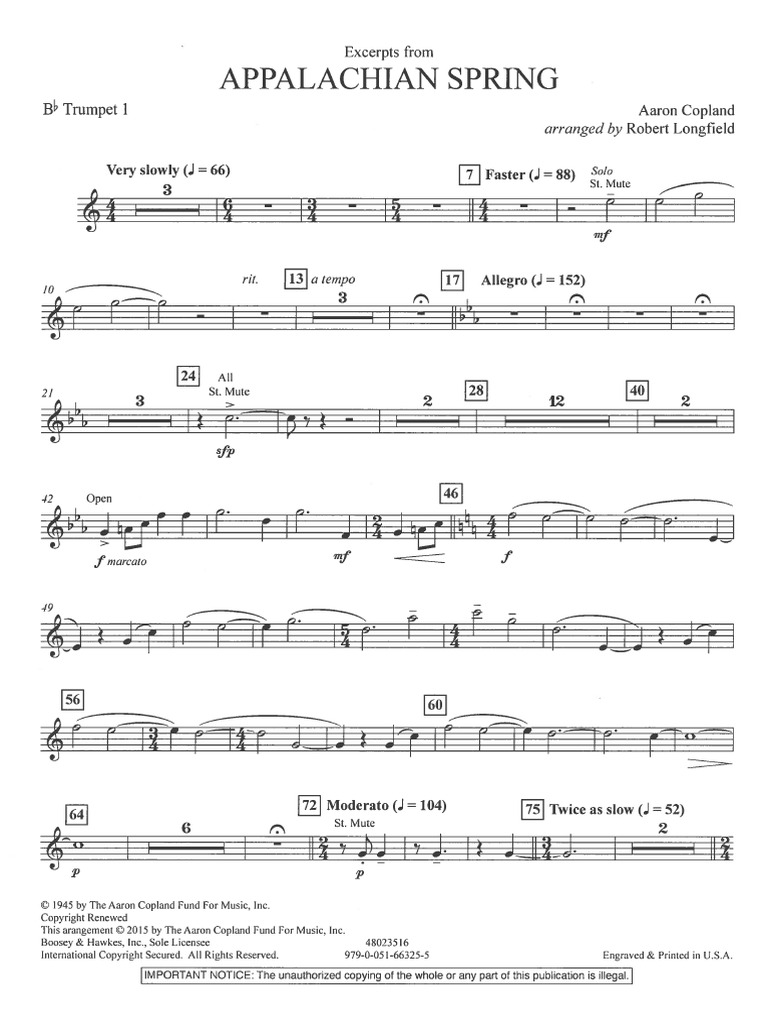 14 Trumpet 1 Appalachian Spring | PDF