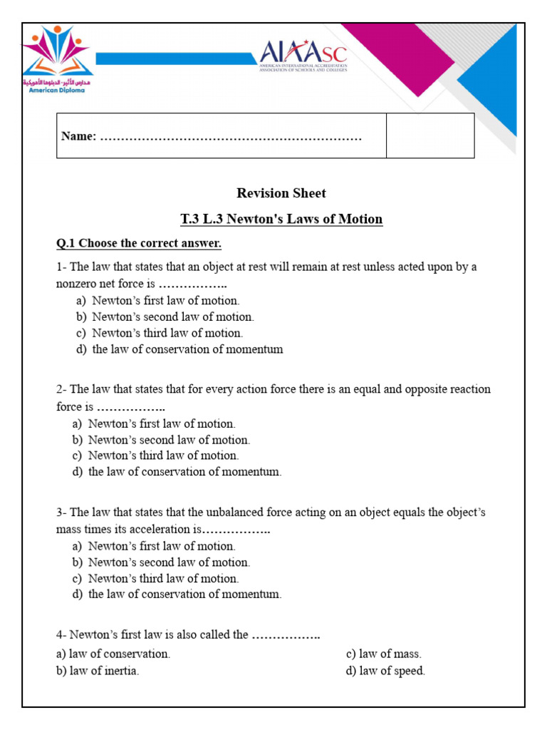 Gr8 Sheet12 | PDF | Force | Newton's Laws Of Motion