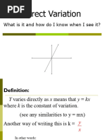 Direct Variation | PDF | Mathematical Concepts | Mathematical Analysis