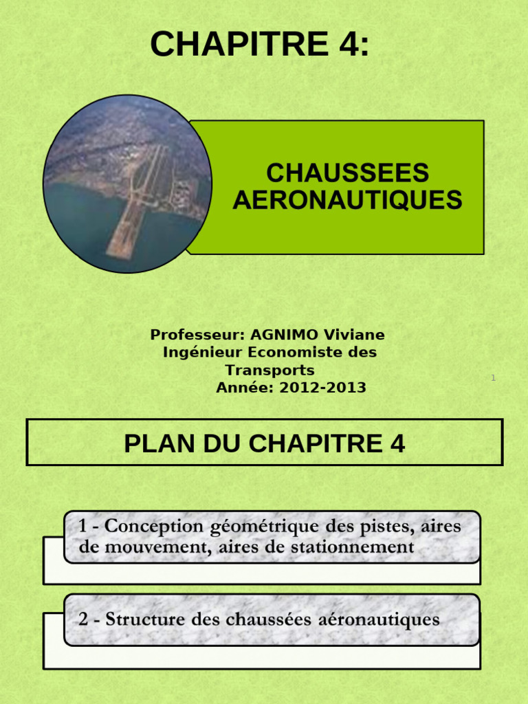 Cours I3 CH 4 chaussées aéronautiques1 | PDF | Piste (aérodrome) | Décollage