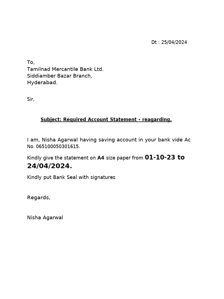 Account Statement Request | PDF