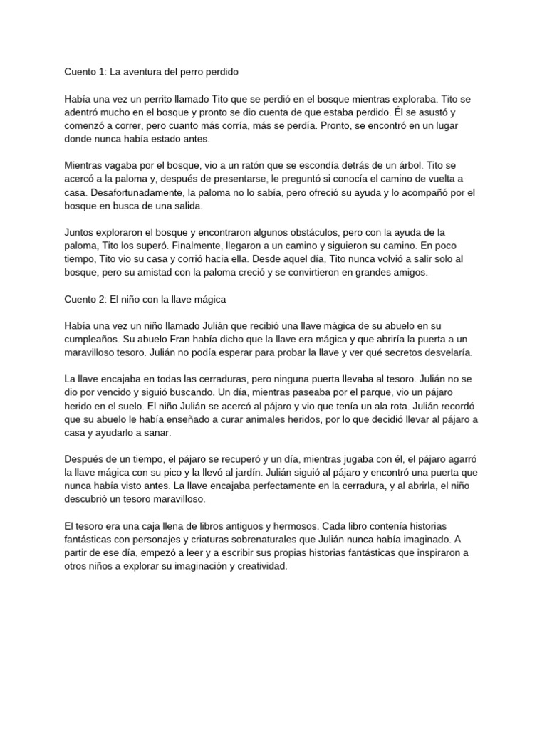 Cuento 1 - La Aventura Del Gato Perdido - Ai | PDF