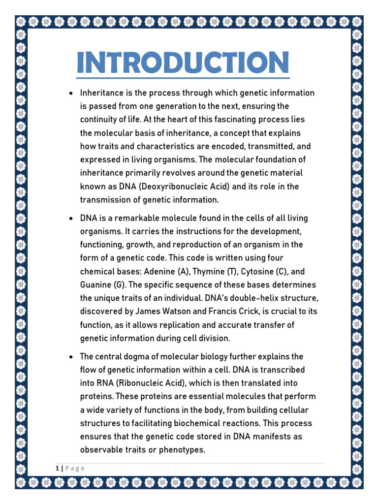 Molecular Basis of Inheritance Explained | PDF | Translation (Biology ...