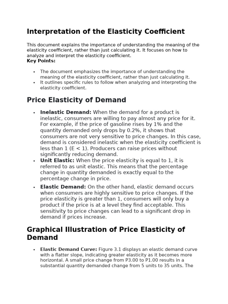 Understanding Elasticity Coefficient | PDF | Elasticity (Economics ...