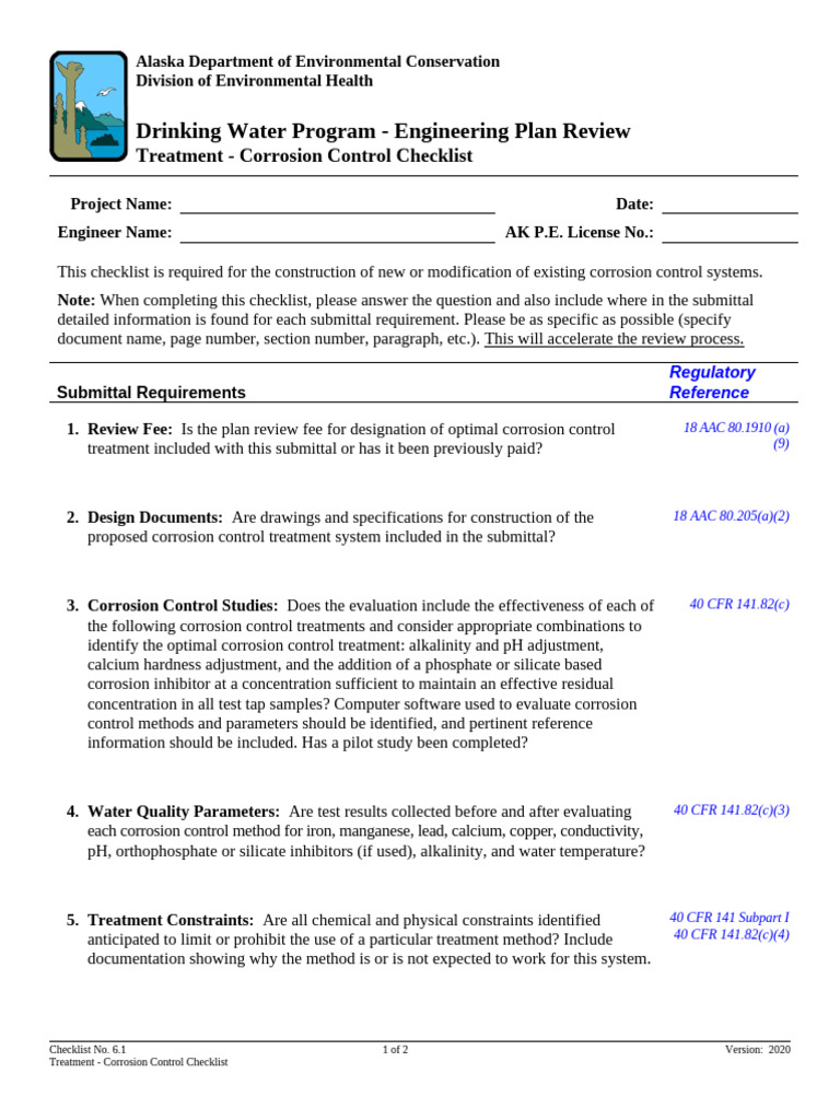 61 Treatment Corrosion Control 2020 | PDF | Corrosion | Water Quality