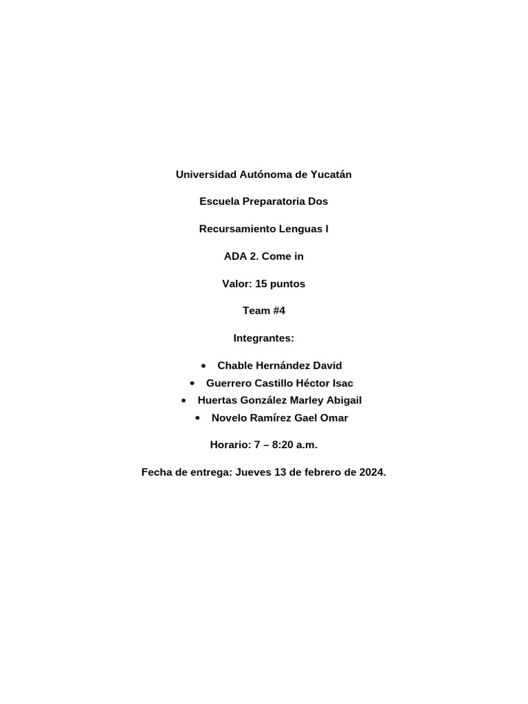 Ada2 Team4 Recursamiemtolenguas1 | PDF
