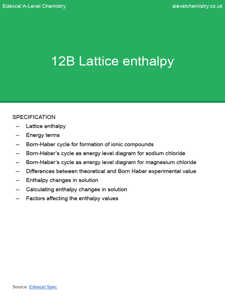 23 Lattice Enthalpy | PDF | Ion | Solvation