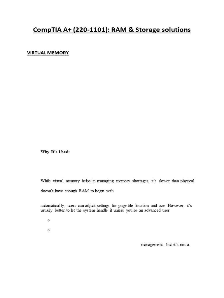 CompTIA A 220-1101 RAM & STORAGE SOLUTIONS | PDF | Solid State Drive ...