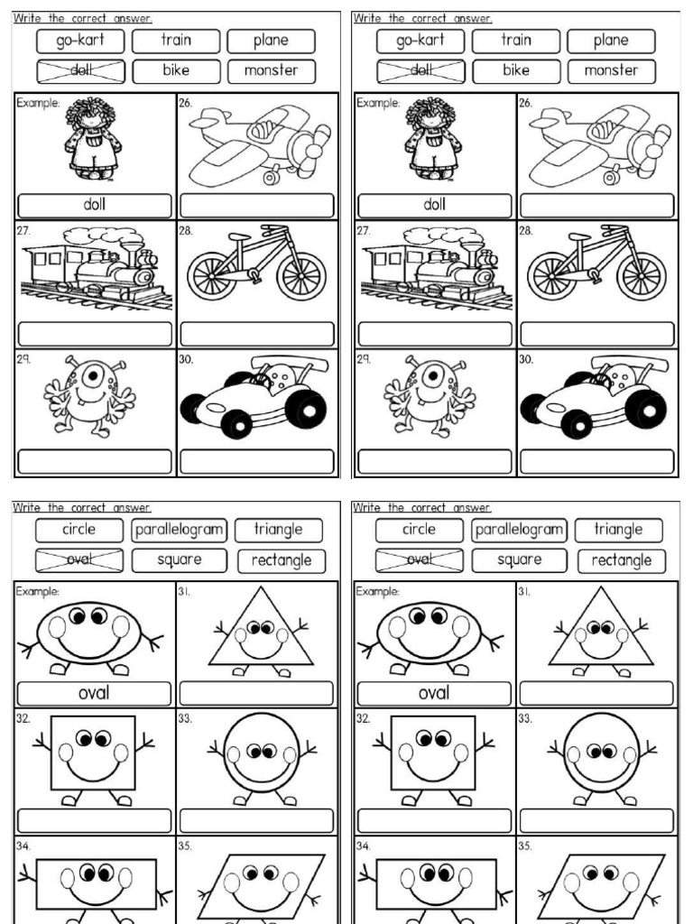 Worksheet (Toys & Shapes) | PDF
