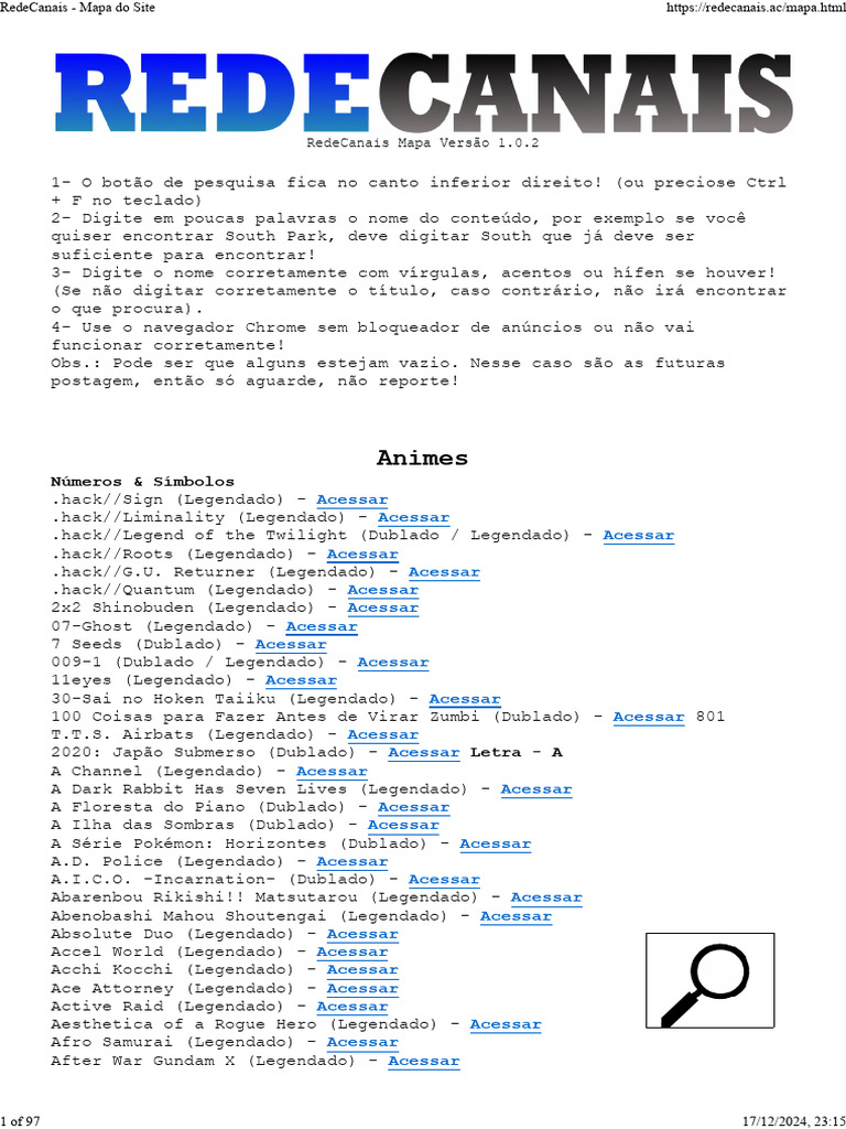 Mapa Rede Canais | PDF