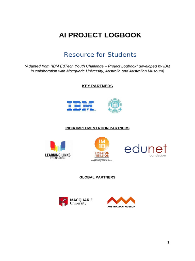 AI Project Logbook for Class 12 | PDF | Prototype | Artificial Intelligence