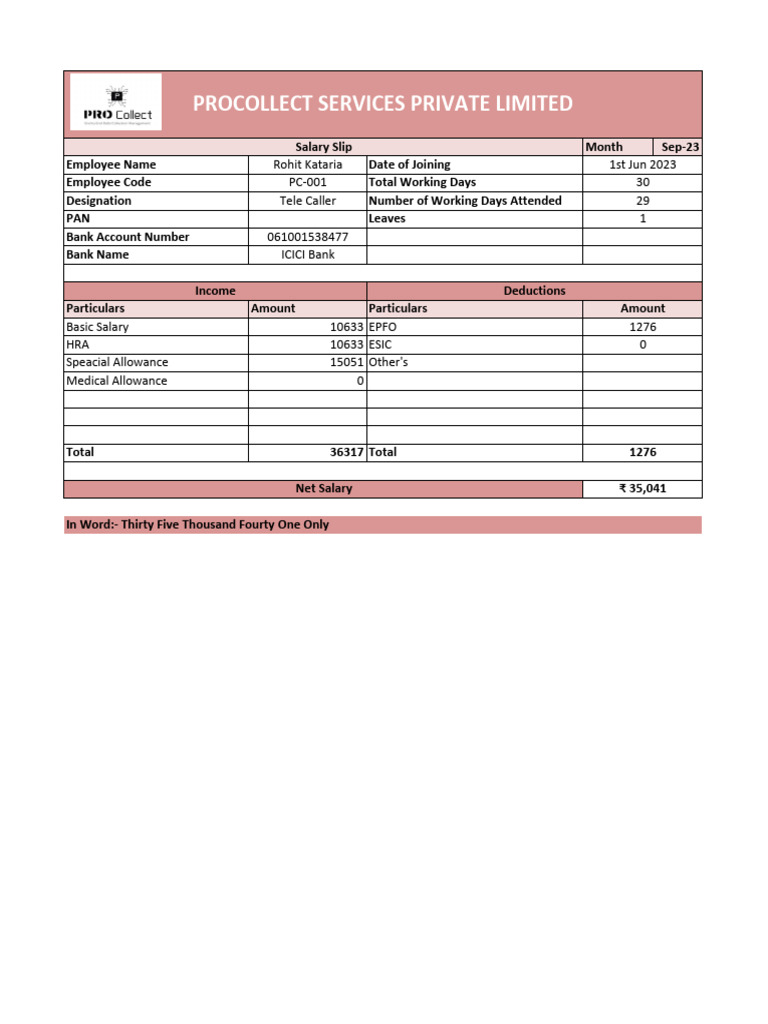 ICICI Bank Salary Slip Details | PDF | Employment | Salary