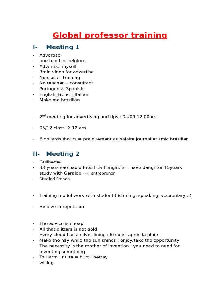 Global professor training | PDF