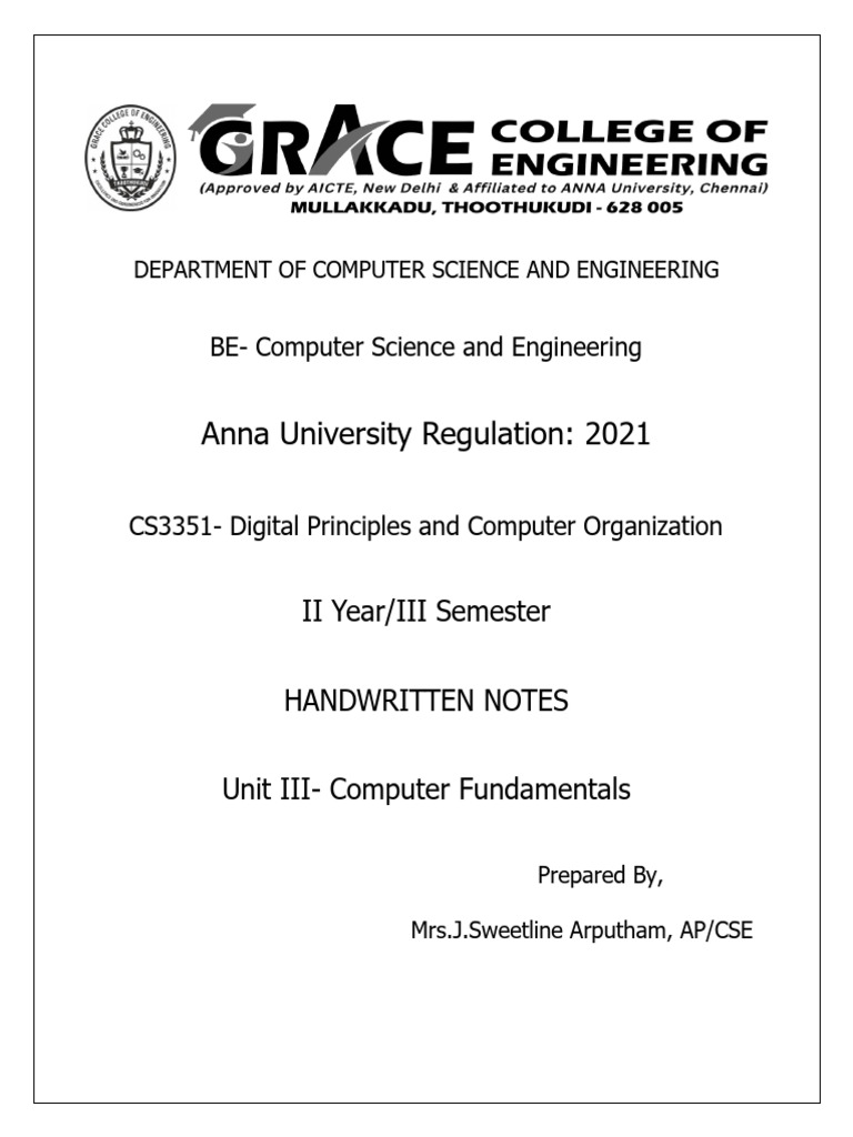CS3351 DPCO Handwritten Notes | PDF | Computer Science | Computing