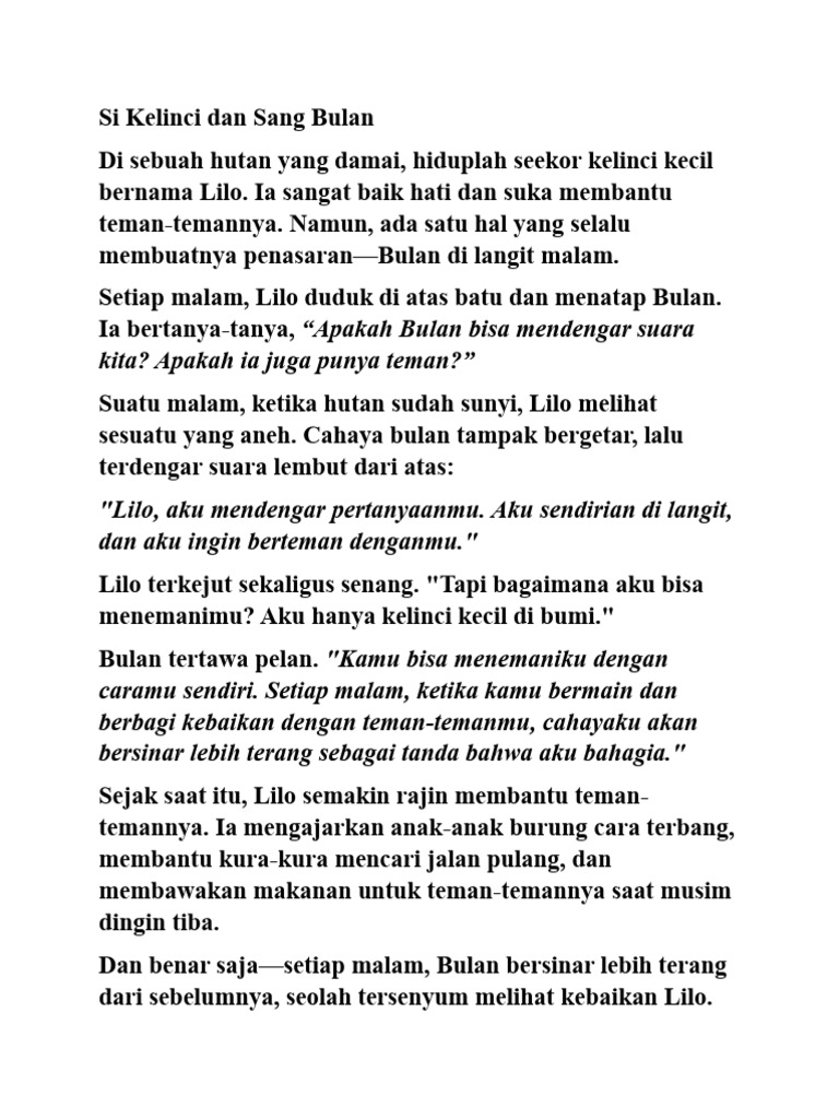 Si Kelinci Dan Sang Bulan | PDF