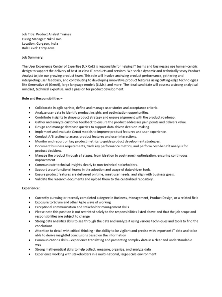 Product Analyst - Nikhil Jain - UX CoE | PDF | Cognitive Science ...