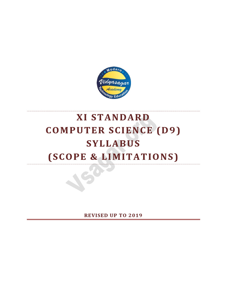 11th Standard Computer Science Syllabus 2019 | PDF | Logic Gate | Electronic Circuits