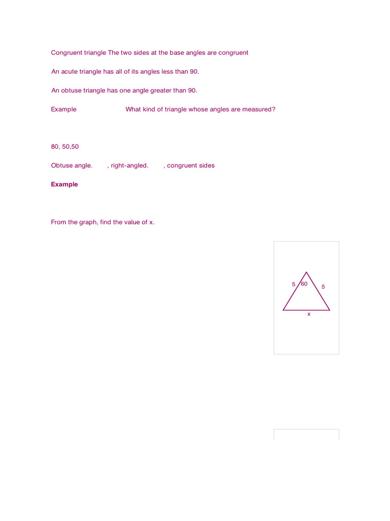 Congruent Triangle The Two Sides at The Base Angles Are | PDF