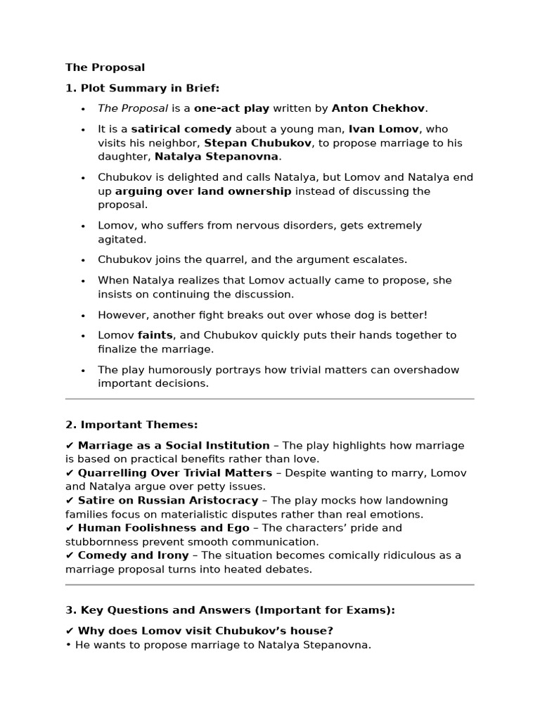 The Proposal | PDF | Satire