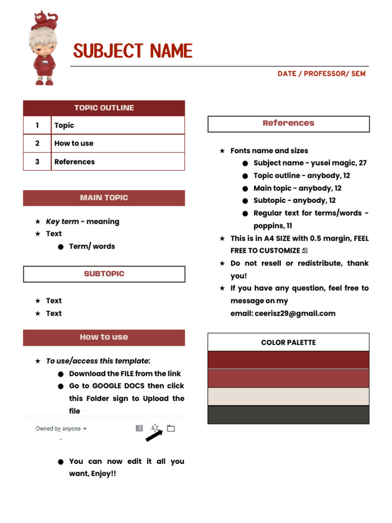 Hirono Inspired Theme - Notes Template | PDF