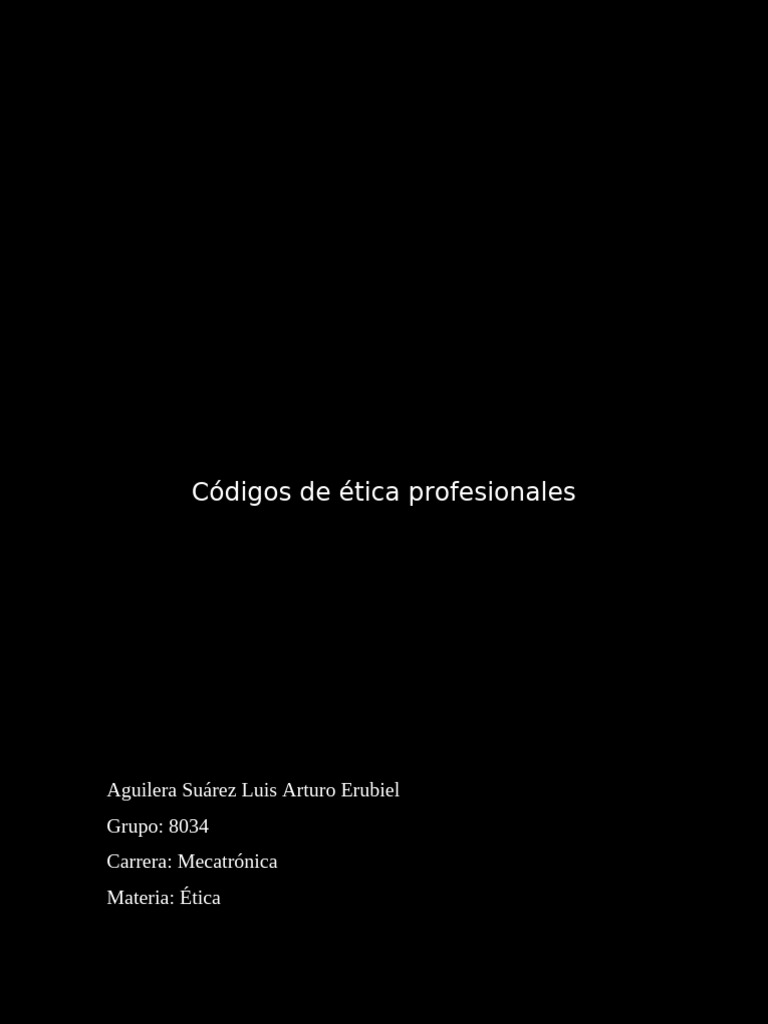 Códigos de Ética Profesionales | PDF